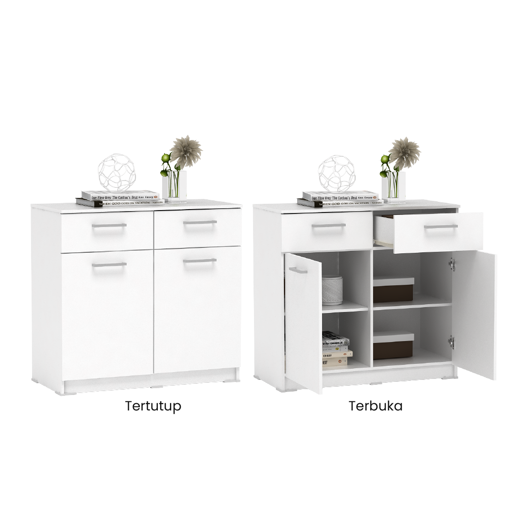 BUFFET 80 WHITE LACI ATAS | Toko MCS Furniture